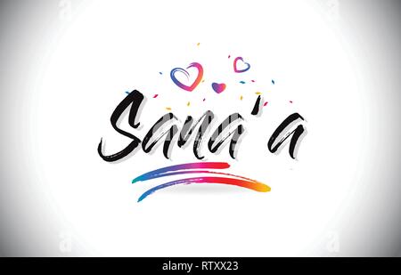 Sana’a Welcome To Word Text with Handwritten Font and Golden Texture ...