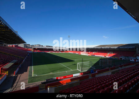 A general view of Pittodrie Stadium, Aberdeen. Picture date: Saturday ...