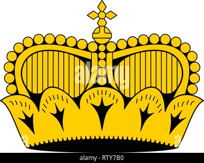 Liechtenstein official national flag and coat of arms, Europe, vector ...