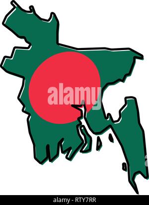 Bangladesh vector map outline, line, linear. Bangladesh black map on ...