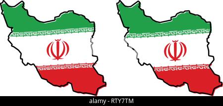 Simplified map of Iran (Persia) outline. Fill and stroke are national ...