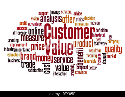 Customer value word cloud concept on white background Stock Photo - Alamy