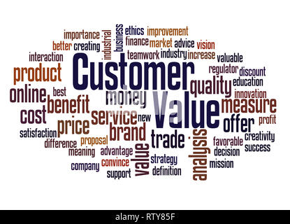 Customer value word cloud concept on white background Stock Photo - Alamy