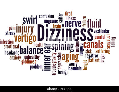 Dizziness word cloud concept on white background Stock Photo - Alamy