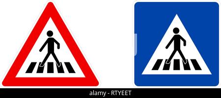 illustration of triangular warning sign for pedestrian crossing Stock Vector Image & Art - Alamy