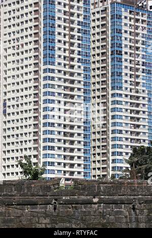 World overpopulation - super high density apartment buildings in Manila ...