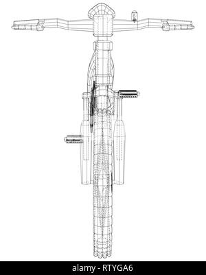 Bicycle blueprint. Outline bicycle on white background. Created ...