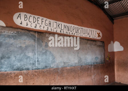 In a elementary school classroom, decorated with world war propaganda ...