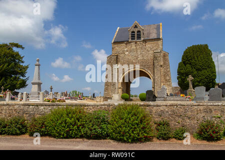 Church ruins & memorial to the Graignes Massacre, Normandy, France ...