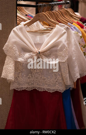 Traditional womens clothing of the Philippines called a Filipiniana ...