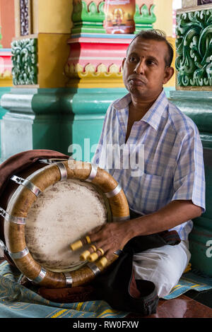 Player Playing Thavil, a South Indian Drum, Hindu Temple, Sri Maha ...