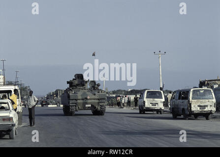 17th October 1993 Pakistani soldiers in their pick-up trucks, not far ...