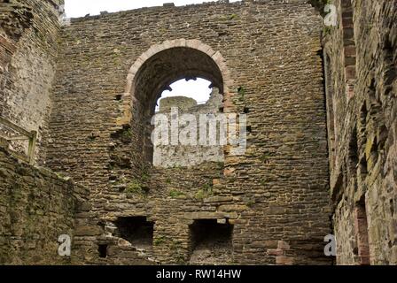 Interior of Conwy Castle. A world heritage site constructed in the 13th ...