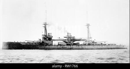 HMS Neptune, Royal Navy dreadnought, launched in 1909 and commissioned ...