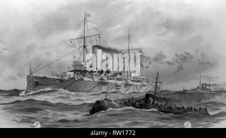 HMS Blenheim a Blake class first class protected cruiser that served ...