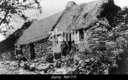 Irish peasant farmers in the west of Ireland circa 1900 Image updated ...