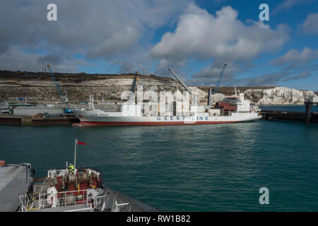 The Luzon Strait, Geest Line ship at Dover Port. Kemt. England. UK ...