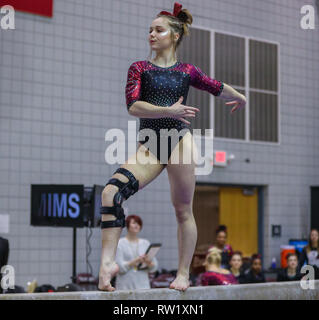 Denton, TX, USA. 3rd Mar, 2019. Arozona's Courtney Cowles performs on ...