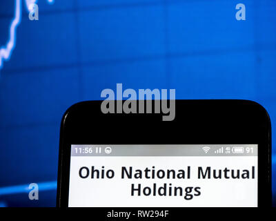 Ohio National Mutual Holdings, Inc. logo seen displayed on smart phone ...
