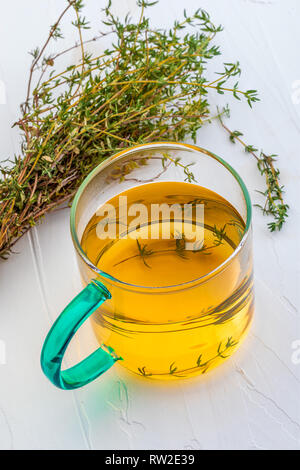 Infusion of thyme. Ingredient of Mediterranean cuisine and healing home ...