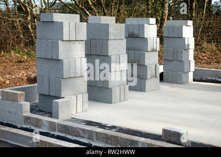 foundations and footings for new self build home house property Stock ...