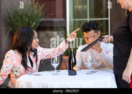 displeased angry customer in restaurant, man unhappy with food and bad ...