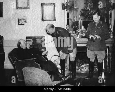 Winston Churchill with Lord Gort, 5th November 1939, while visiting the ...