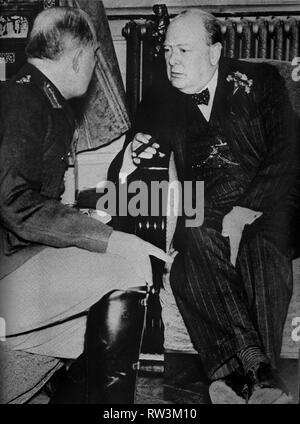 Winston Churchill with Lord Gort, 5th November 1939, while visiting the ...