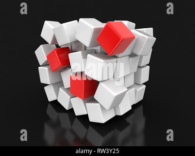 Cube falls apart. Image with clipping path Stock Photo - Alamy