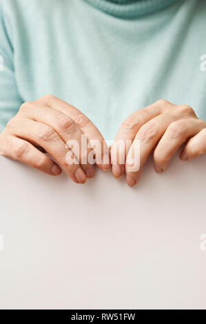 sequence images of the hands of a woman ripping a paper in half Stock ...