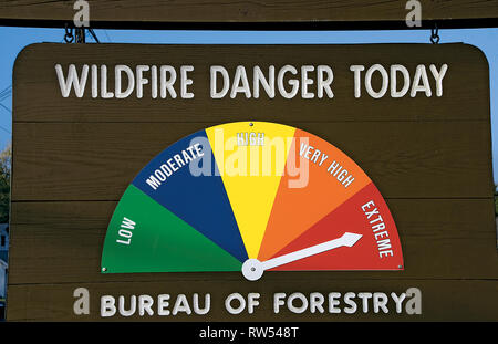High forest fire danger sign on Bowen Island, Vancouver, BC, Canada ...