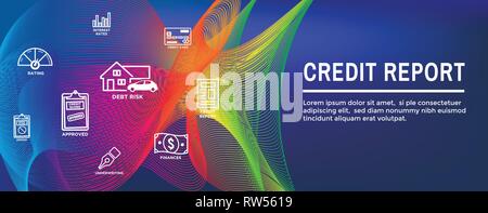 Credit Score Chart or Pie Graph w/ Realistic Credit Card Stock Vector ...