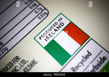 produced in ireland label on own brand black pudding food item in the ...