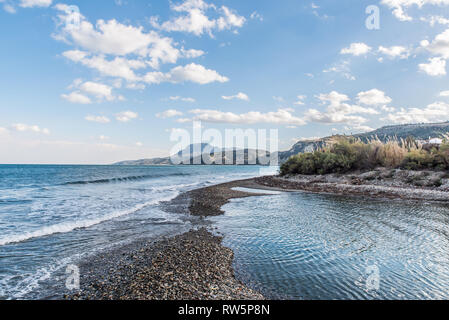 Beachfront of Kymi village at the east side of Evia island, Greece ...