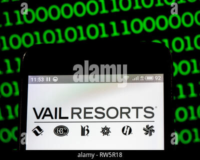 Vail Resorts, Inc. company logo seen displayed on smart phone Stock ...