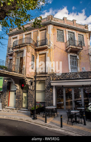Traditional alley in Kymi at Evia island, Greece Stock Photo - Alamy