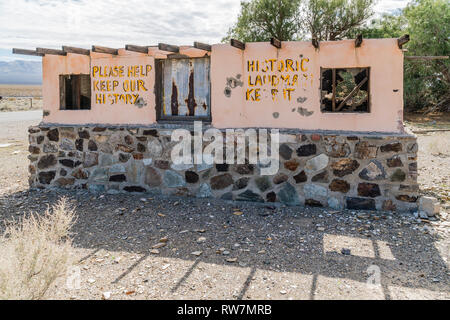 Remains of building at the ghost town of Garlock, California. A ...