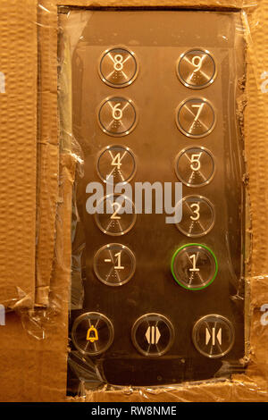 Control panel of the lift Stock Photo - Alamy