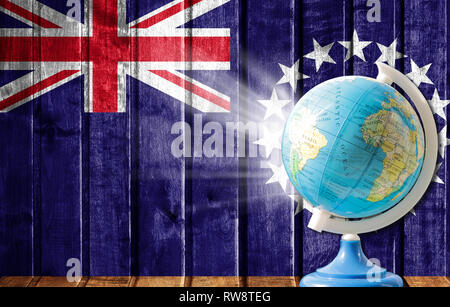 Map of Cook Islands, flag map, National colors background Stock Photo ...