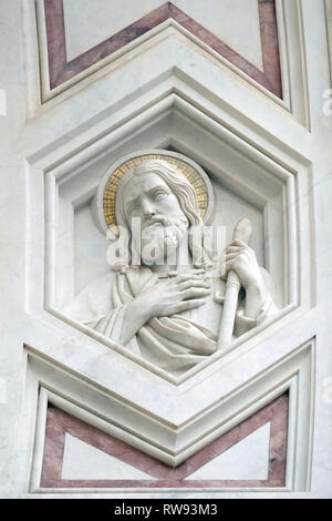 Apostle, relief on the facade of Basilica of Santa Croce (Basilica of ...