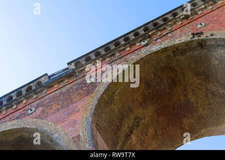 Eynsford Viaduct, Victorian red brick railway bridge in Kent, UK Stock ...