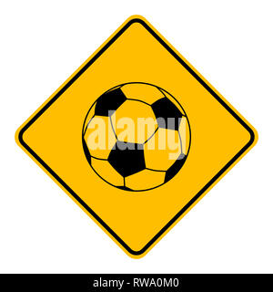 Soccer ball and danger sign Stock Photo - Alamy