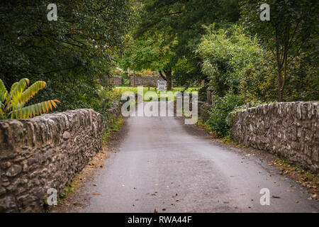 Brendon, Devon, England, UK, October 03, 2018: Crossing the old stone ...