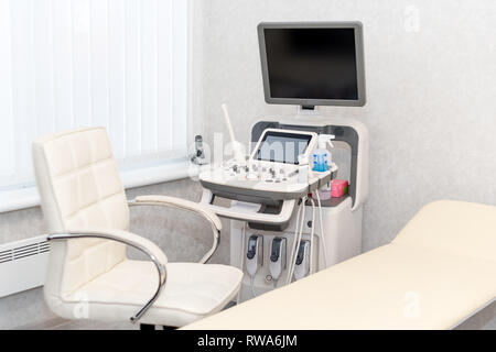 The hospital. Interior of hospital room with ultrasound machine Stock ...