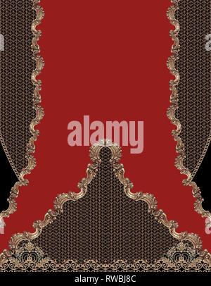 baroque red black design Stock Photo - Alamy