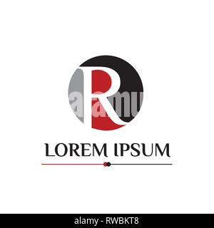 initial Letter RB with red Black and has rounded corners Stock Vector ...