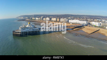 Aerial view over Eastbourne Pier at the south coast of England Stock ...
