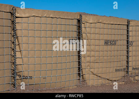 Hesco Bastion gabion blast wall, also used for flood control and ...