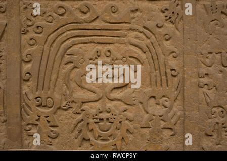 Wall at Chan chan, the ancient capital city of the Chimu empire, Peru ...
