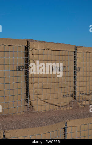 Hesco Bastion gabion blast wall, also used for flood control and ...